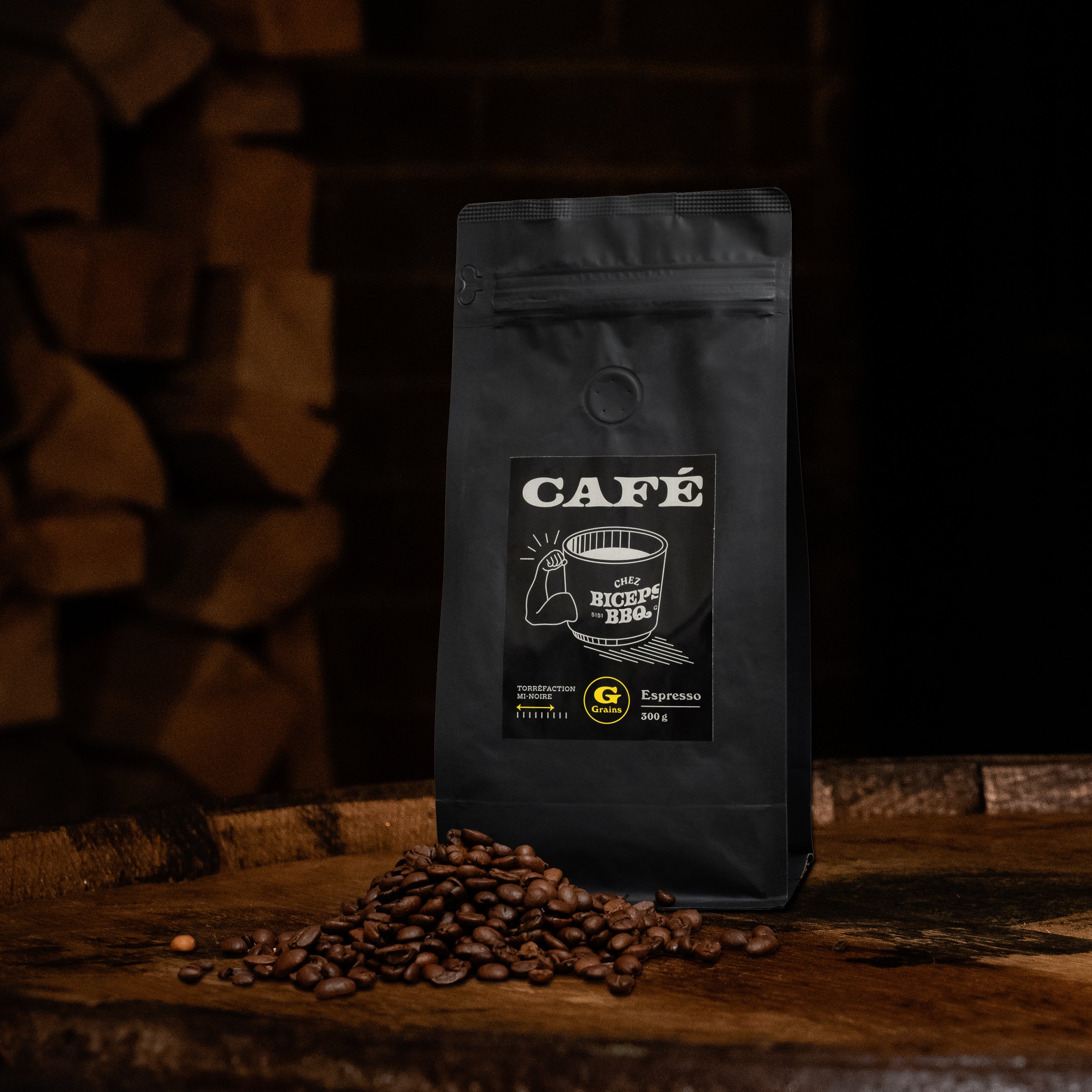 Espresso coffee beans 300g – Chez Biceps BBQ