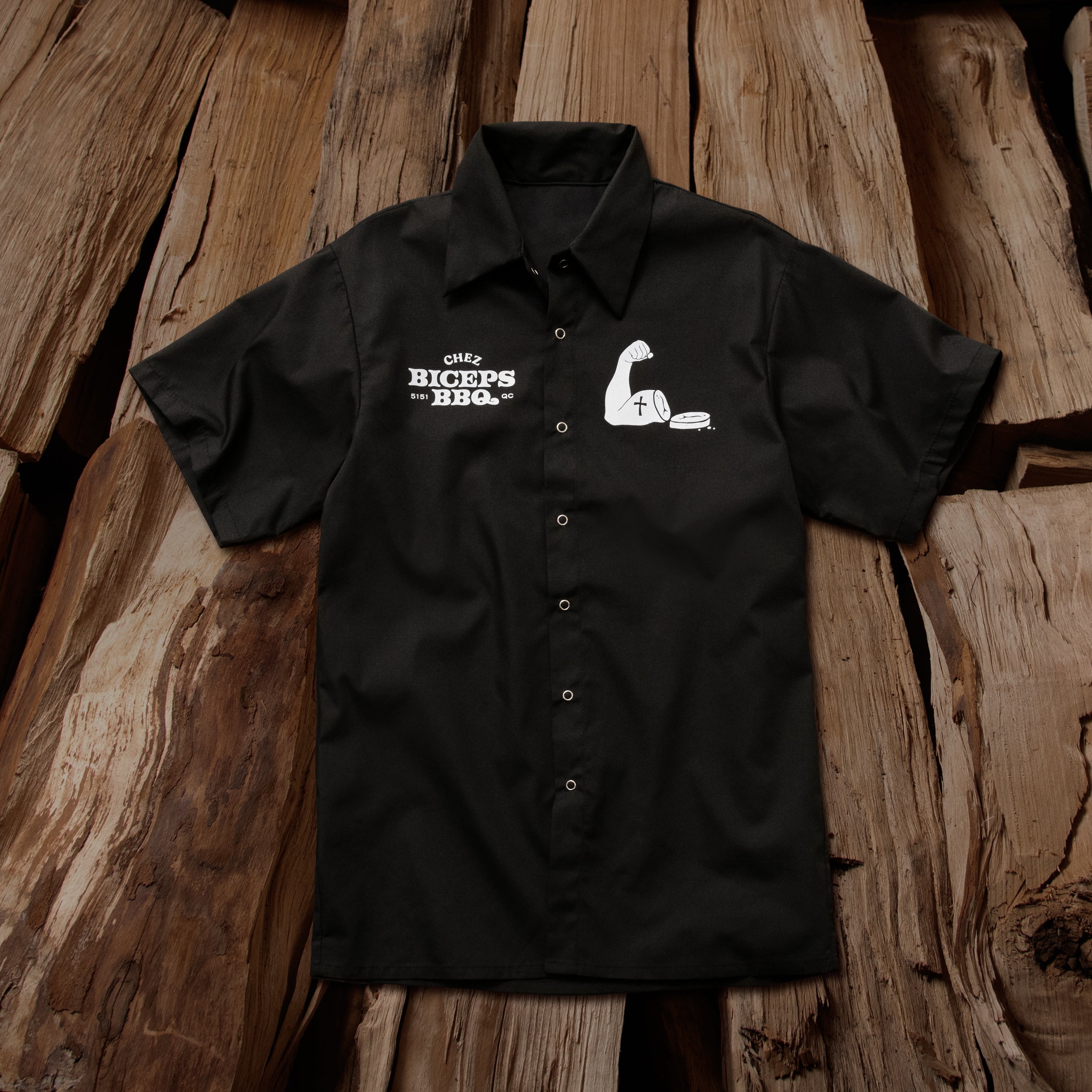 "Full patch Biceps" shirt – Chez Biceps BBQ